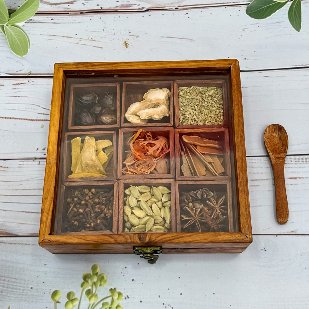 Premium Wooden Spice Box With 9 Compartments. Shop Npw!